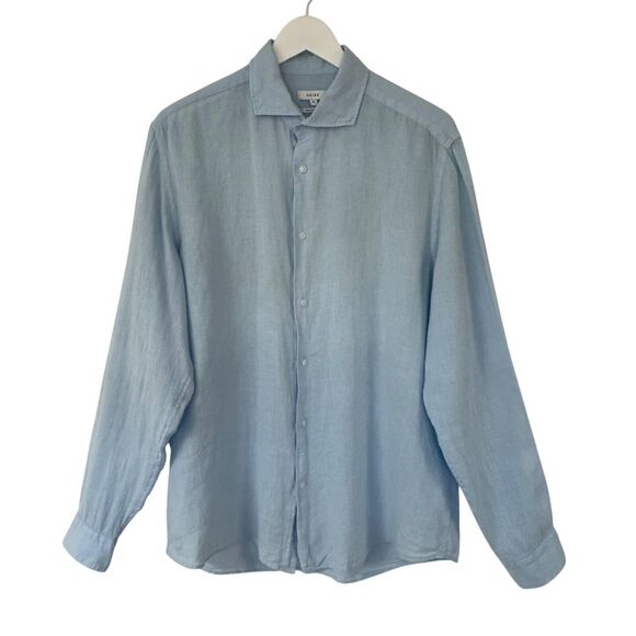 Reiss | Shirts | Reiss Ruban Linen Long Sleeve Button Down Shirt Mens ...